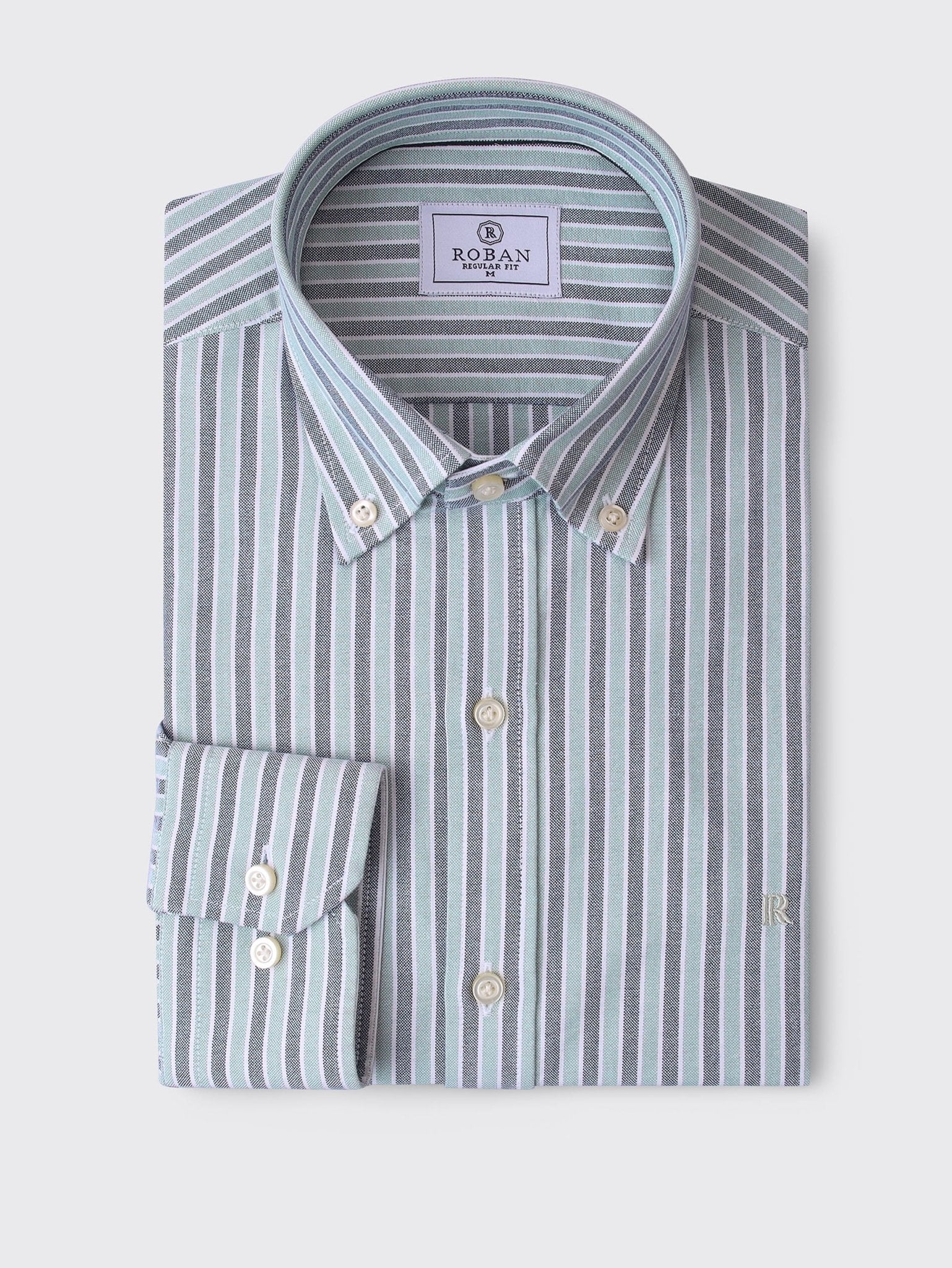 STRIBED WASHED OXFORD REGULAR FIT SHIRT – Roban
